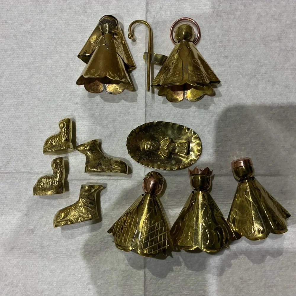 Laton | Holiday | Nativity Set Copper Brass Laton Mexico Pc Creche ...